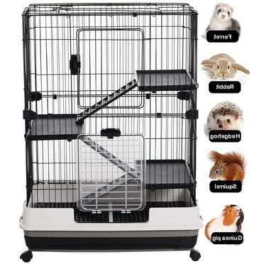 Stackable Rabbit Cage with Feeder Water Bottle Guinea Pig Ferret Bunny ...