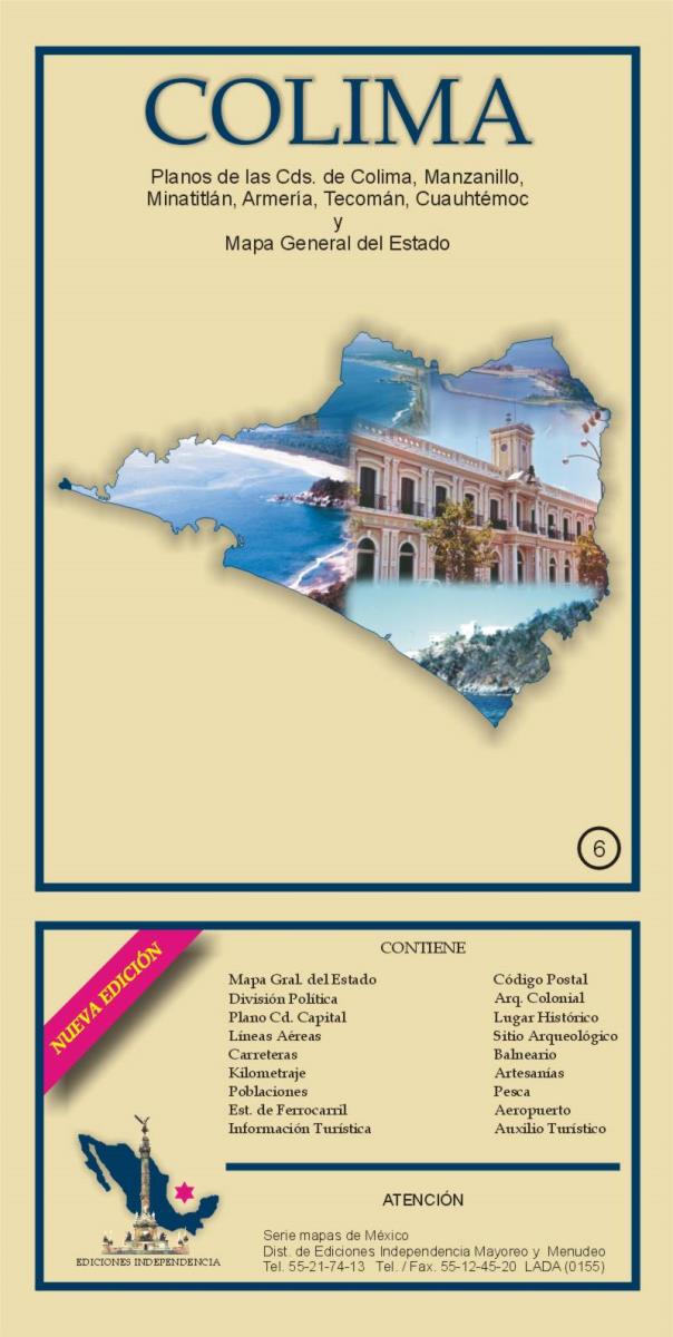MAPA COLIMA EDICIONES INDEPENDENCIA SALOMON HUERTA IBARRA | Walmart en ...