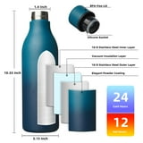 BJPKPK 25oz Stainless Steel Insulated Water Bottle - Keeps Drinks Hot ...