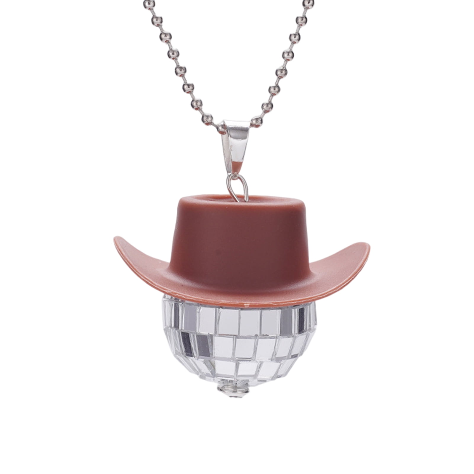 Huanledash Car Hanging Cowboy Hat Ball Shiny Mirror Effect Reflective ...