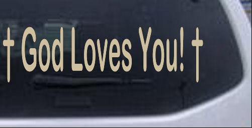 God Loves You Decal Car or Truck Window Decal Sticker - Walmart.com