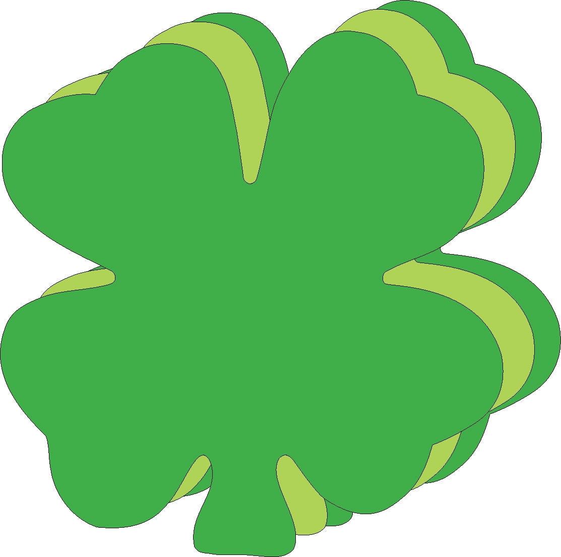Assorted Green Four Leaf Clover Assorted Color Creative Cut-Outs- 3 ...
