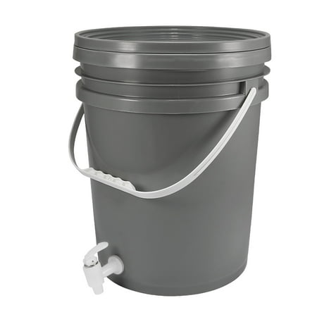 Uxcell Plastic Paint Pail 5.28Gallon/20L Container with Spigot Faucet ...