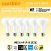 Sunlite LED G16.5 Light Bulb, 5 Watts (40W Equivalent), Candelabra E12 Base, Dimmable, Frost ...
