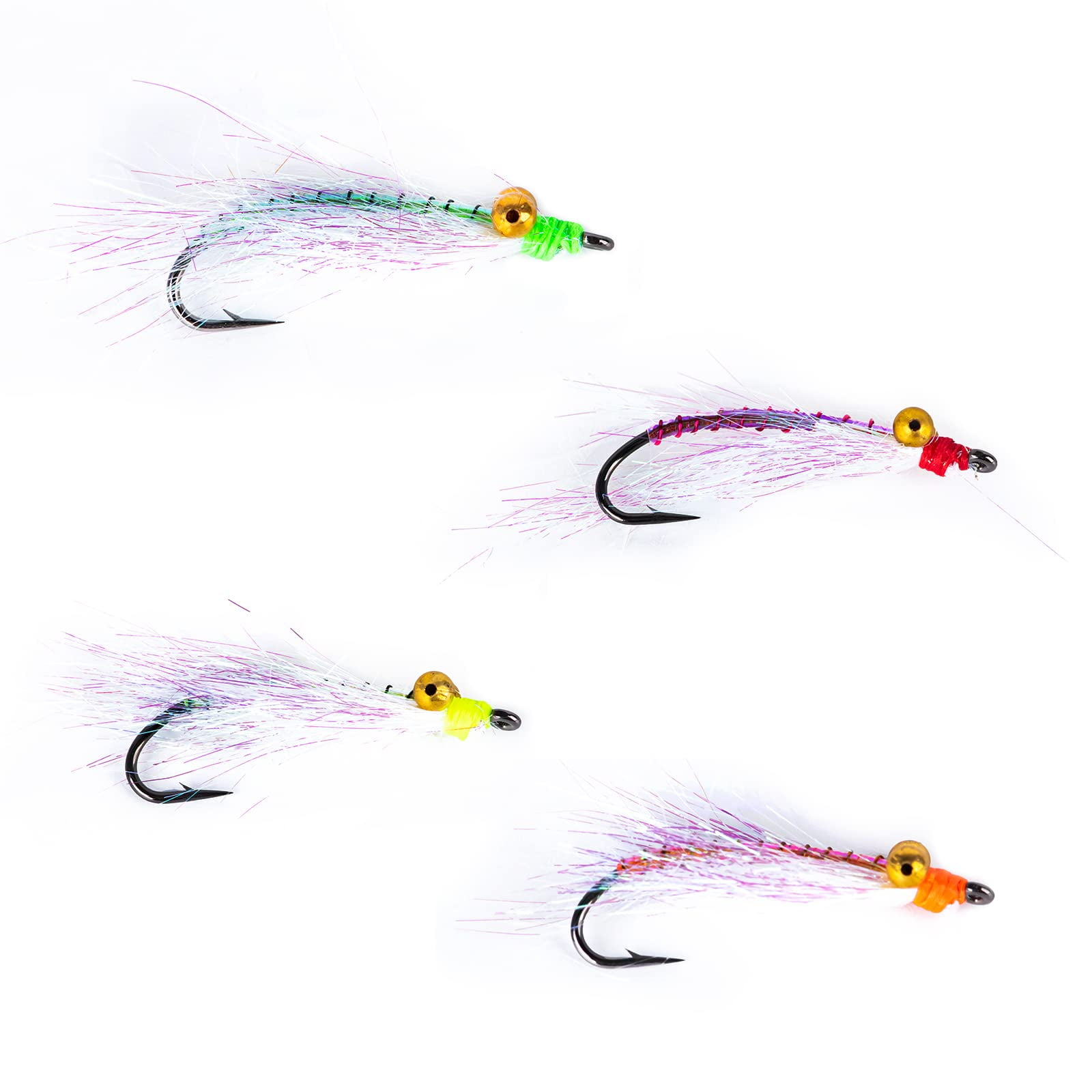 Goture 4pcs Clouser Minnow Fly Fishing Flies Assortment Kit Streamers ...