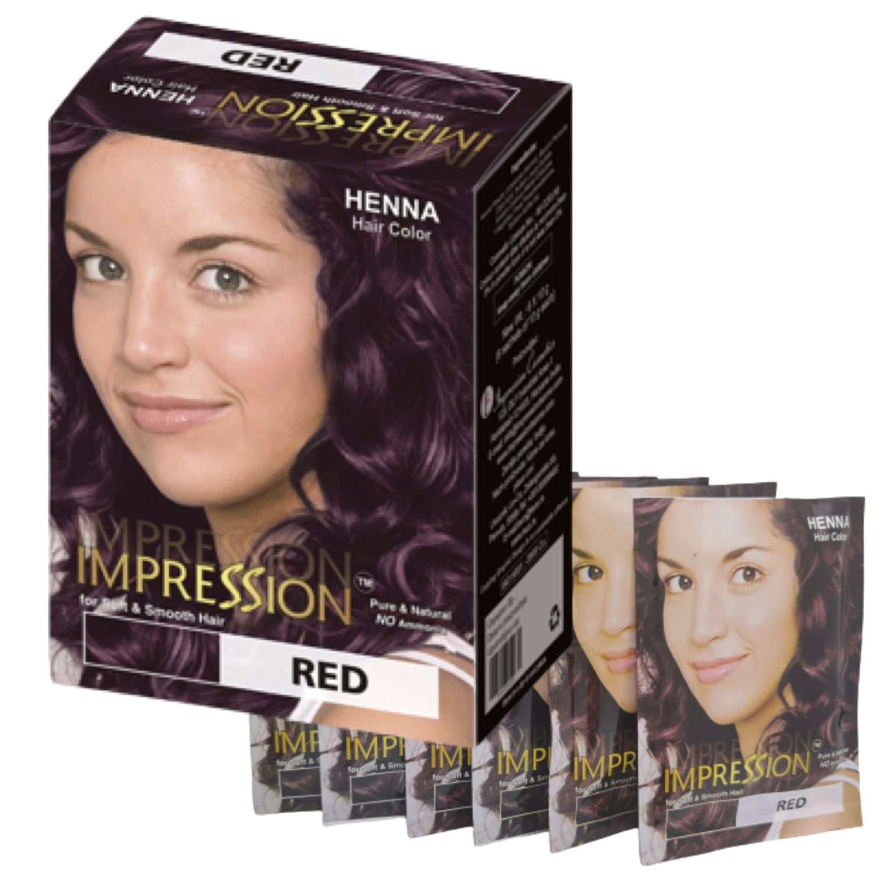 Tinte de cabello Impression Henna natural 6 sobres sin amoníaco sin ...