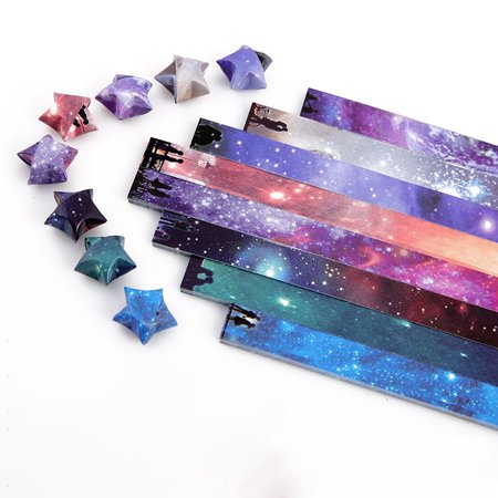 Moon Starry Sky Pentagram Origami Stars Paper and Luminous Starry Sky ...