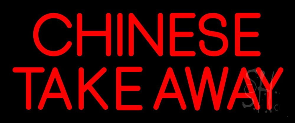 Chinese Take Away LED Neon Sign 6 x 15 - inches, Clear Edge Cut Acrylic ...