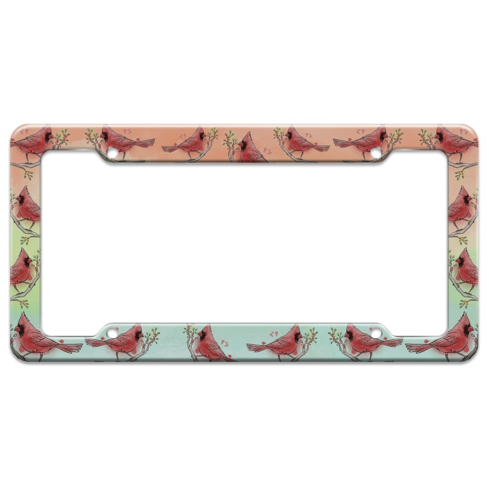 Northern Cardinal Watercolor Northeastern Bird License Plate Tag Frame ...