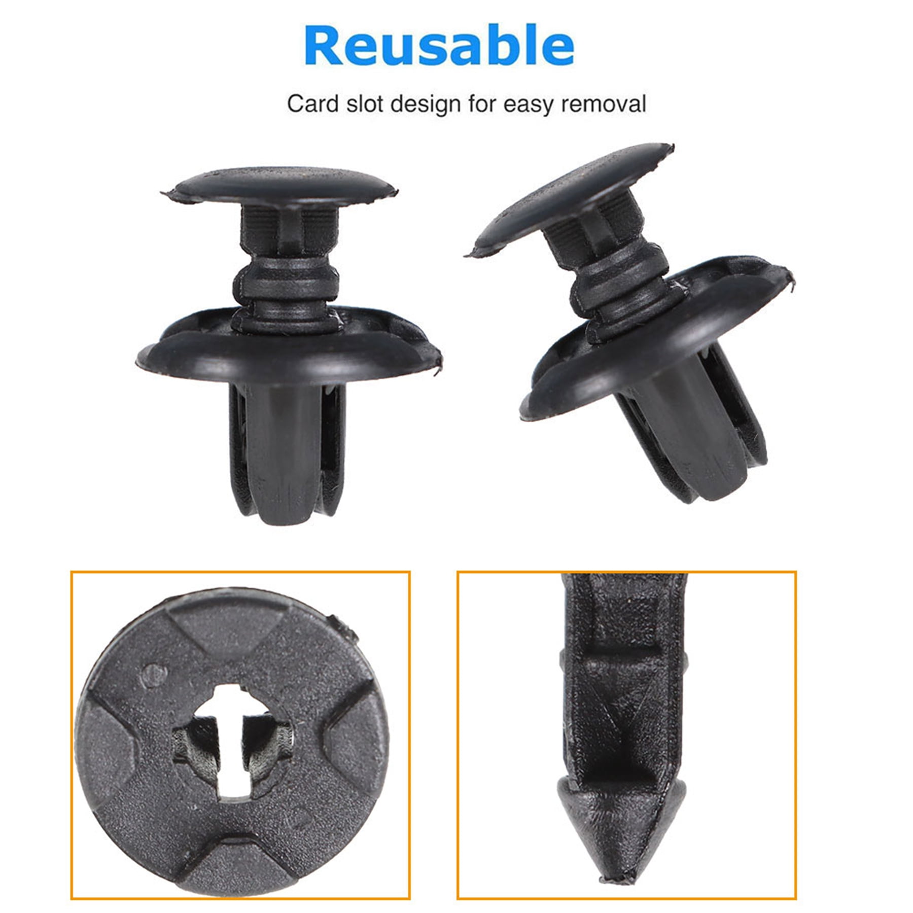 munirater 100 pcs Plastic Rivet Fastener Mud Flaps Bumper Fender Push ...