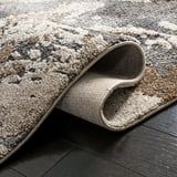 SAFAVIEH Pacific Nick Abstract Area Rug, Dark Grey/Beige, 6'7" x 6'7 ...