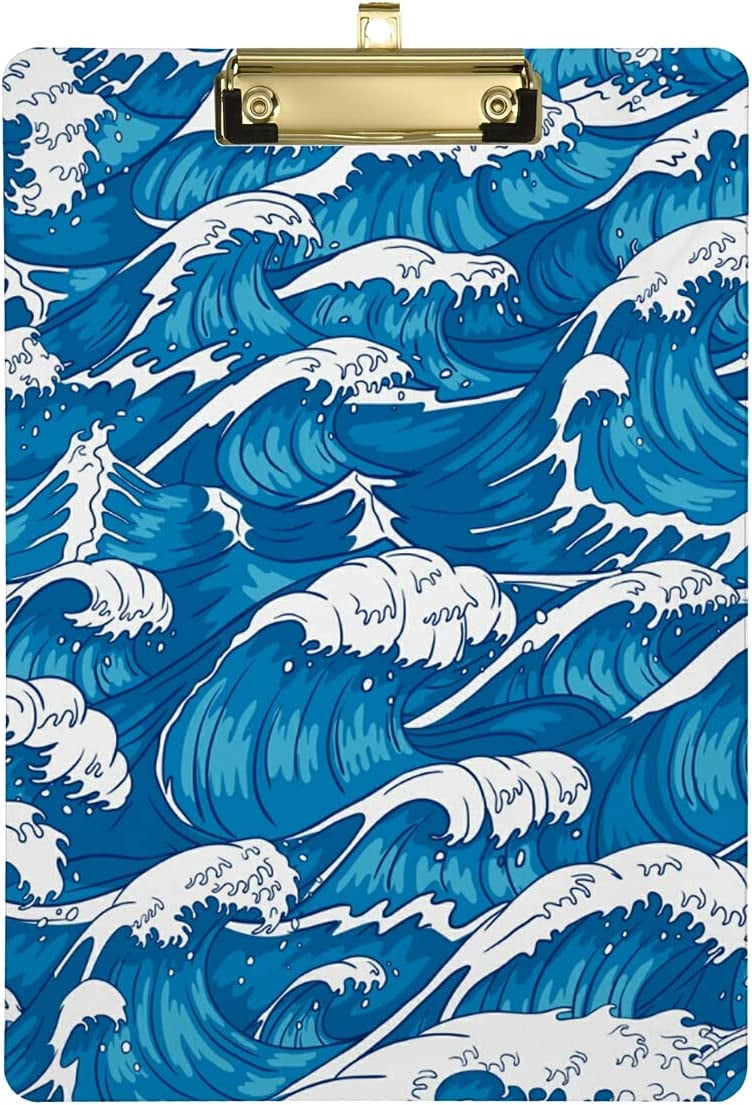 FMSHPON Storm Waves Clipboard Hardboard Wood Nursing Clip Board and ...