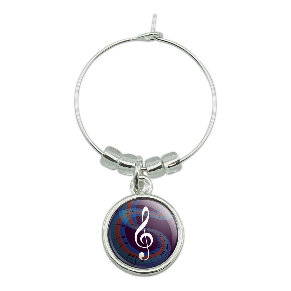 Treble Clef on Music Notes Wine Glass Charm Drink Marker - Walmart.com