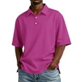 Mens Polo Shirts Short Sleeve Collared Button Front Tops Breathable ...