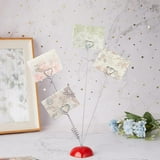 Resin Heart Base Memo Photo Holders 4-Branch Metal Spiral Heart Card ...