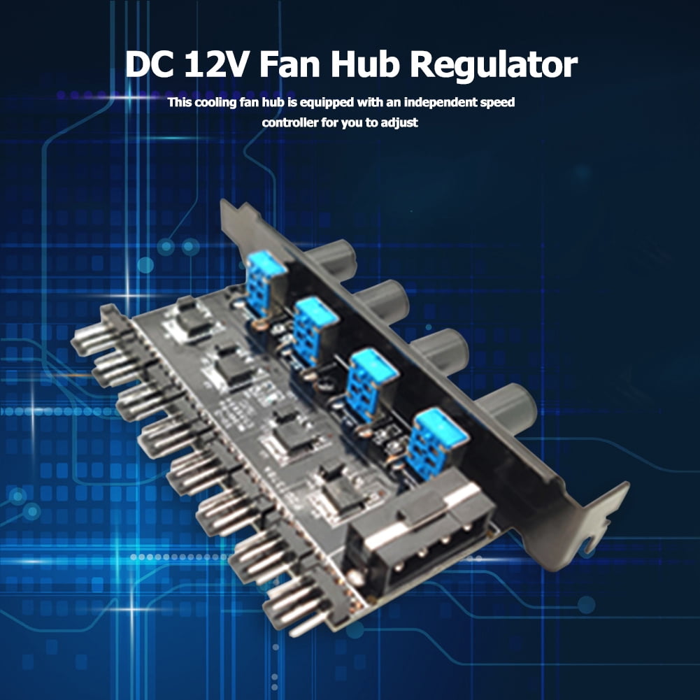 8 Channels 4 Knobs CPU Cooler PC Case Cooling Fan Speed Controller PCI ...