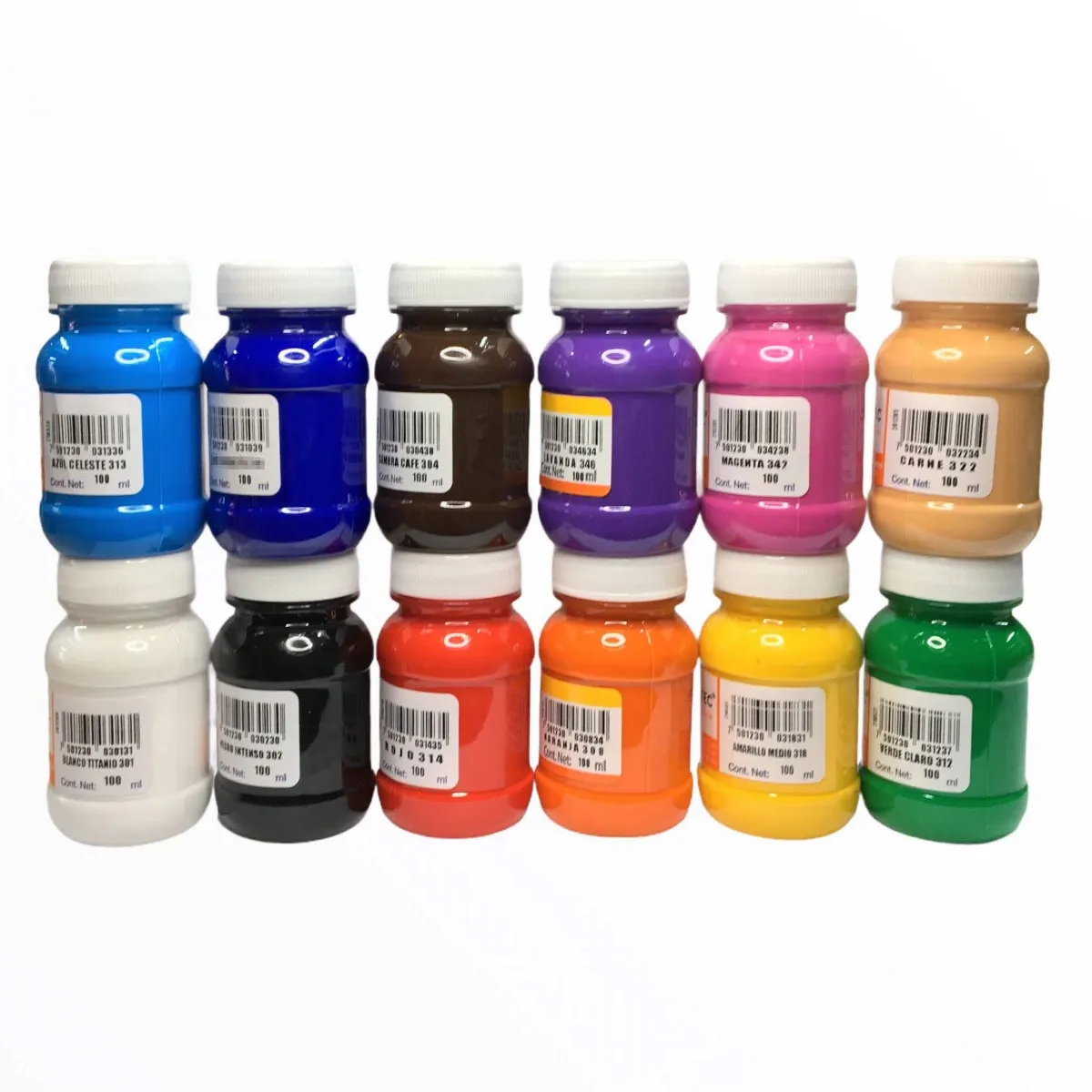 Set Pinturas Acrilicas Politec 12 Piezas 100ml POLITEC Acrilica ...
