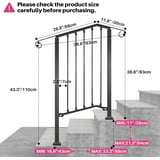 Redlife 2 Pack Handrails for Outdoor Steps, Fit 2 or 3 Steps Outdoor ...