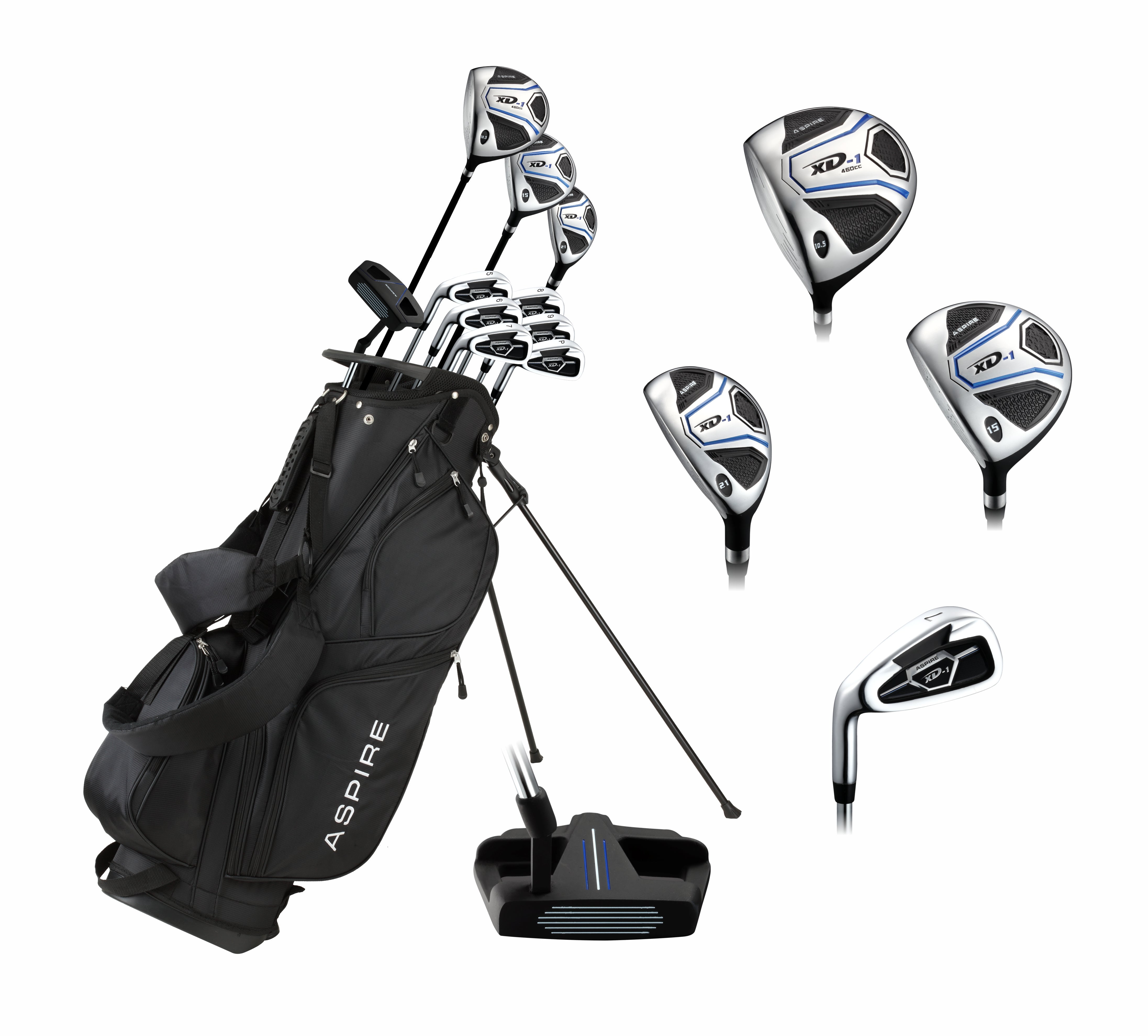 Aspire XD1 Mens Complete Golf Clubs Package Set - Right & Left Hand ...