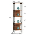 Satifur Bookshelf with 2 Large Backboards, Narrow Bookcase for Space ...
