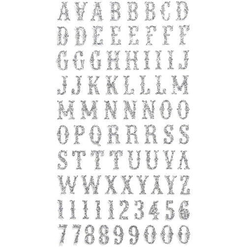Sticko Large Silver Glitter Foam Alphabet Stickers, 104 Piece - Walmart.com