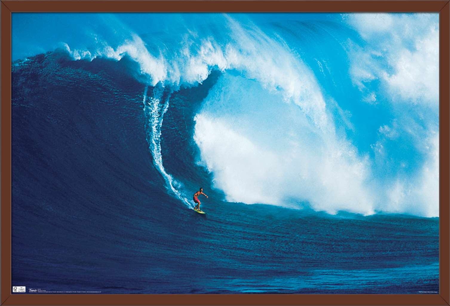 Big Wave Surfer Wall Poster, 22.375" x 34", Framed - Walmart.com