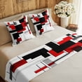 Bed Runner for Cal King Size Bed, Red Grey Black 3 Pcs Bedding Runner ...