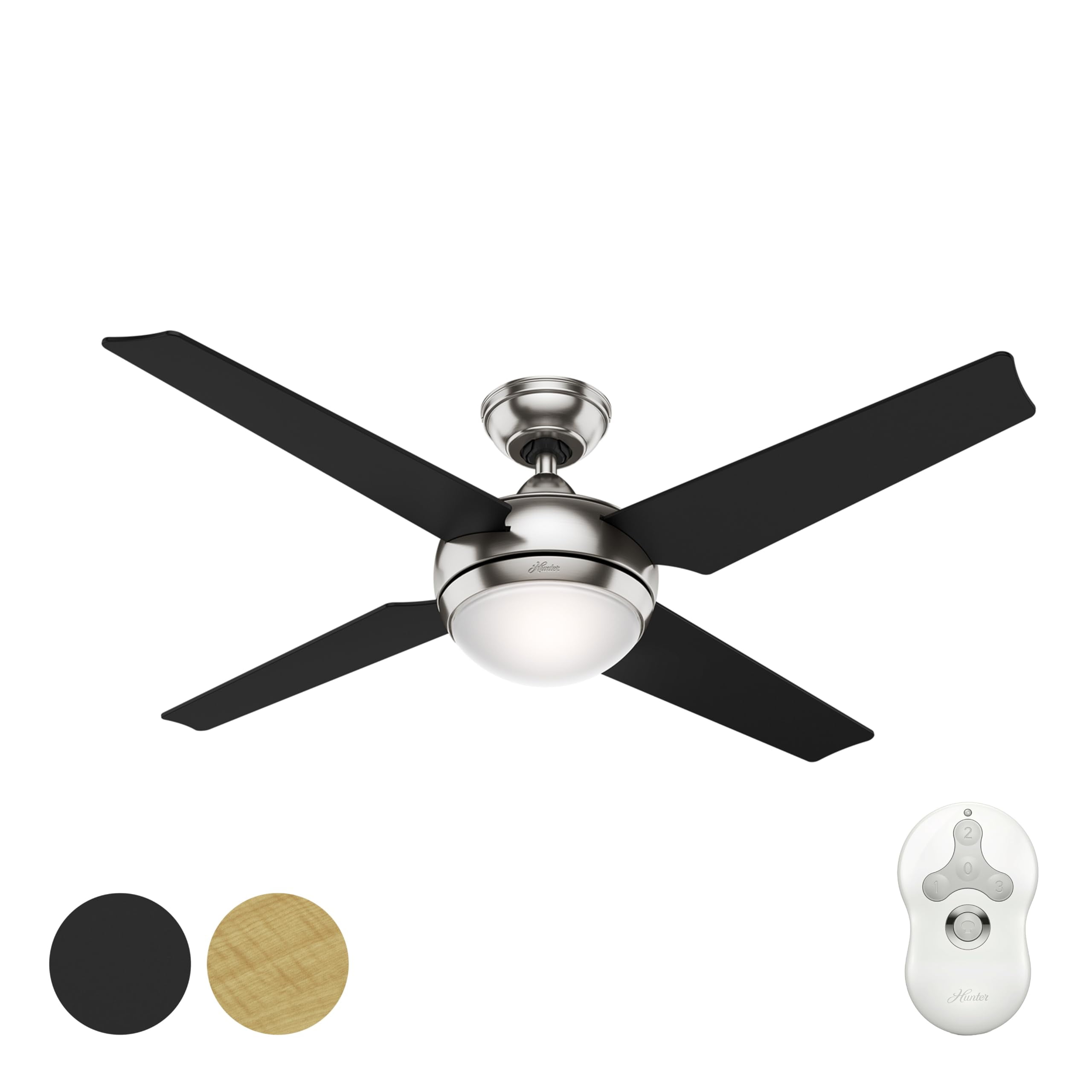 Restored Hunter Fan 52 inch Contemporary Ceiling Fan with Light and ...