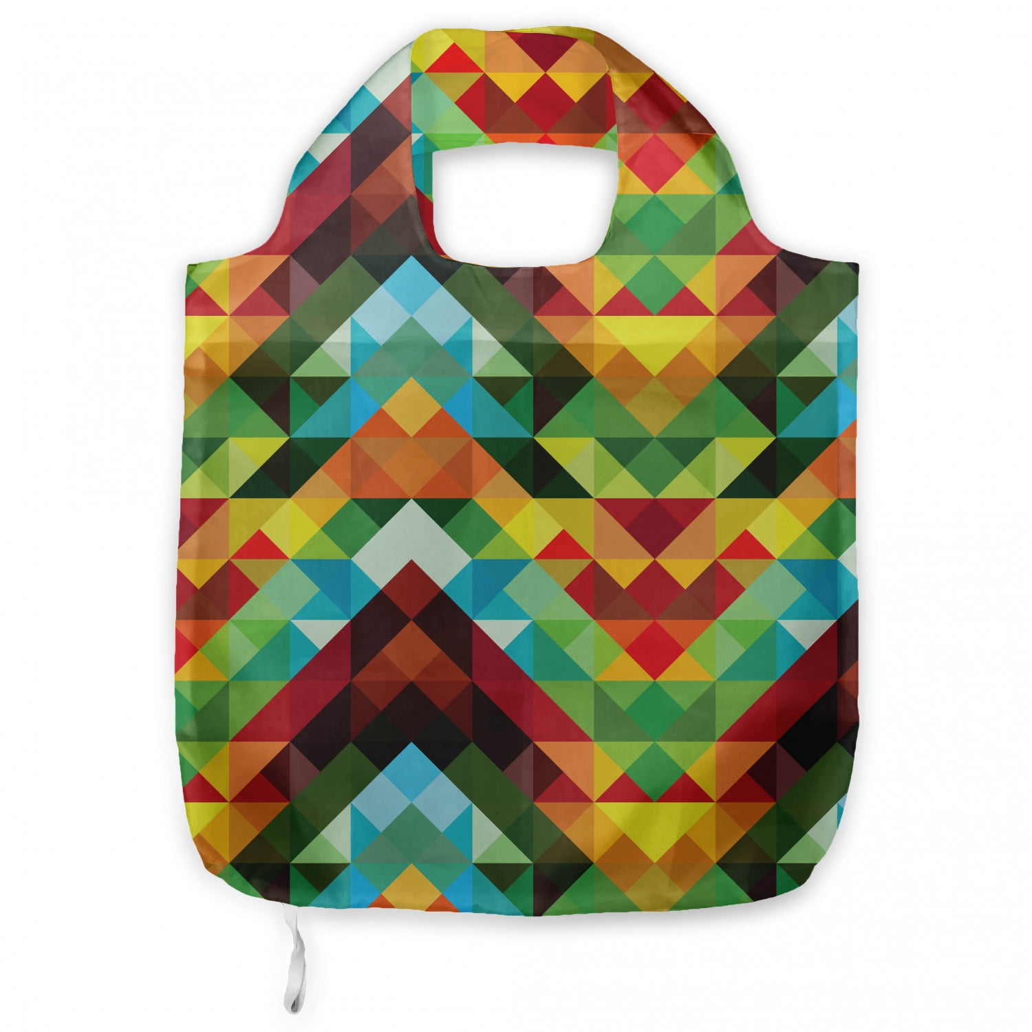 Colorful Reusable Portable Bag, Abstract Optic Effect Triangle Pattern ...