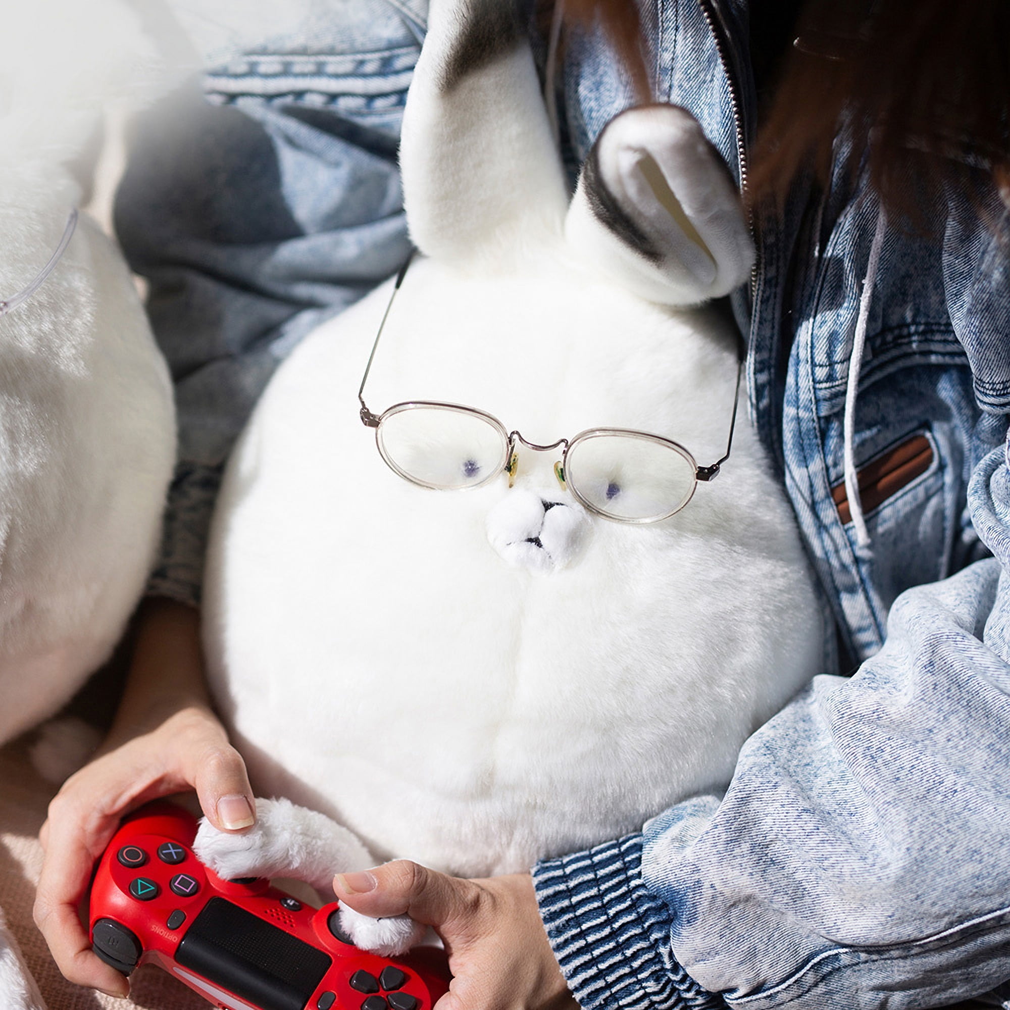 Chubby Arctic Hare Plush Toy, Fat Rabbit Stuffed Animals Toys Doll ...