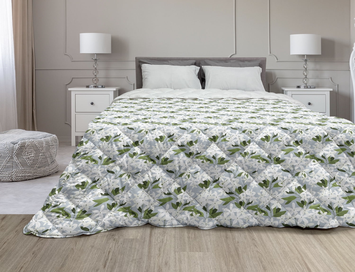 Jasmine Down Alternative Comforter, Continuous Pattern with Minimal ...