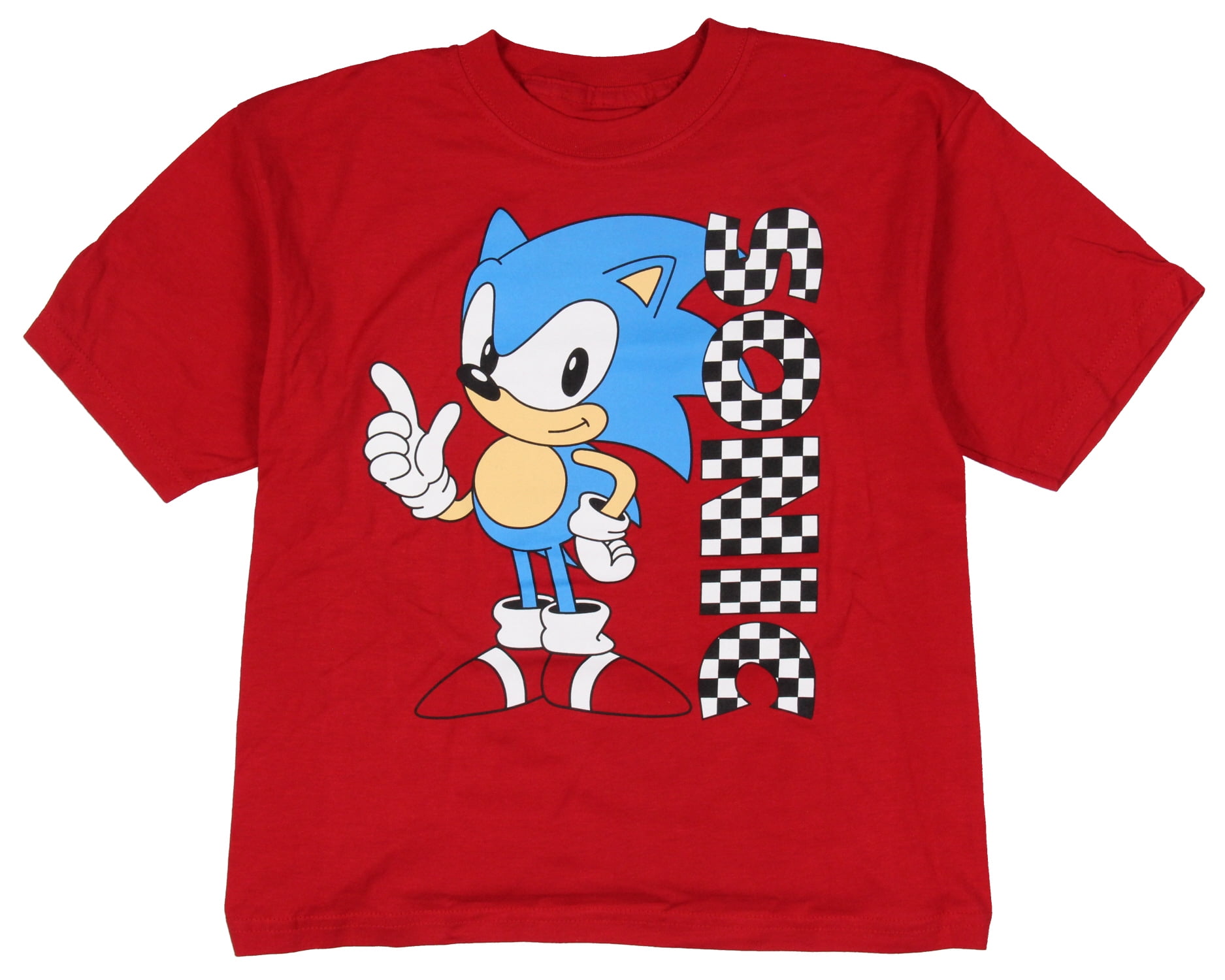 Sonic The Hedgehog Boys' Sonic Character Checkered Flag Graphic T-Shirt ...