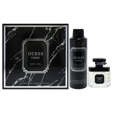 Guess Man Gold 3 Pc Gift Set (2.5oz EDT Spray + 6.0oz Deodorizing Body ...