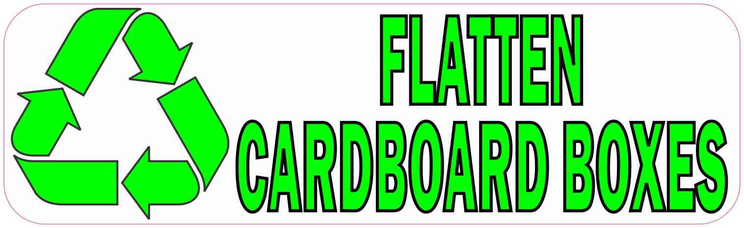 10 x 3 Recycling Flatten Cardboard Boxes Sticker - Walmart.com