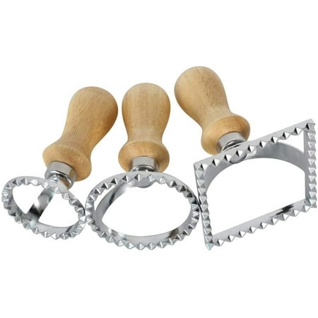 Ravioli Stamp Maker Cutter with Roller Wheel with Wooden Handle and ...