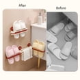 Bathroom Wall Storage Rack For Slipper Suction Cup Plastic Waterproof ...