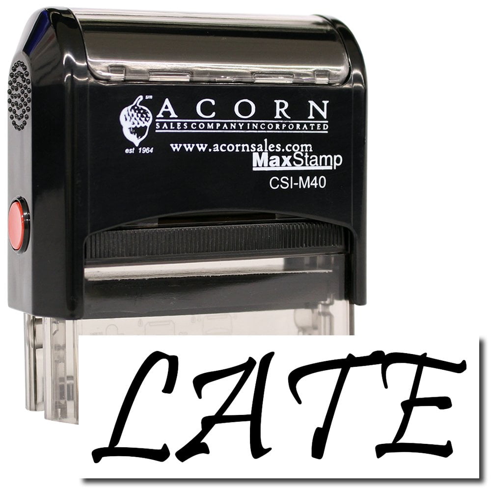 Large Self-Inking Late Stamp with Burgundy Ink - Walmart.com