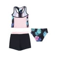 Iefiel Girls Stripped Bathing Suit Tankini Set Tweens Three Piece