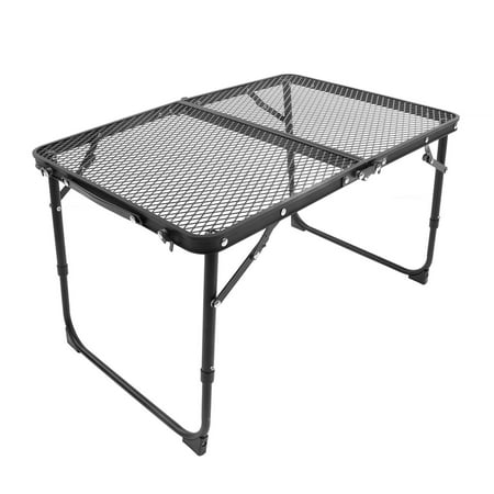 Camping Portable Folding Table, Arc Edging Iron Mesh Table Anti Slip ...