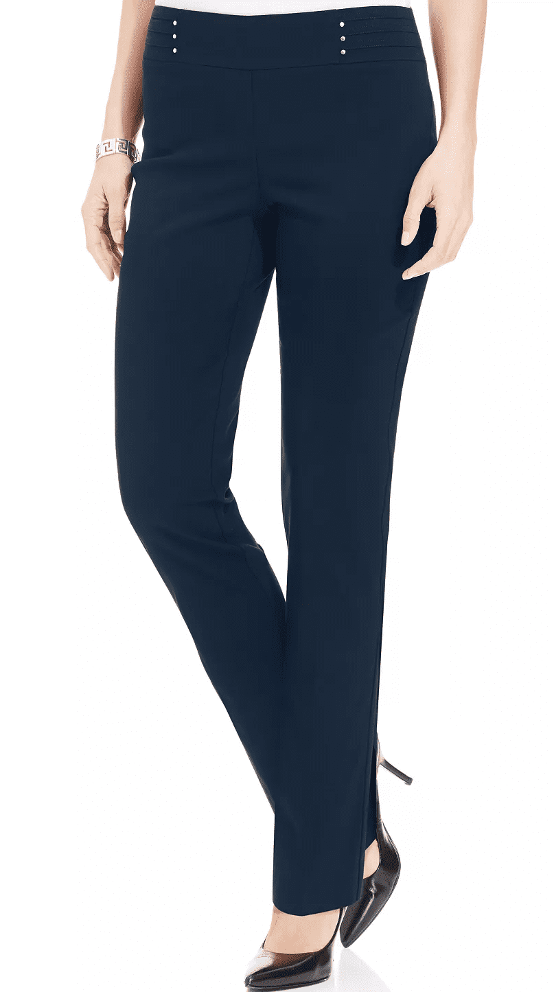 Jm Collection INTREPID BLUE Women's Studded Tummy Control Pants, US ...