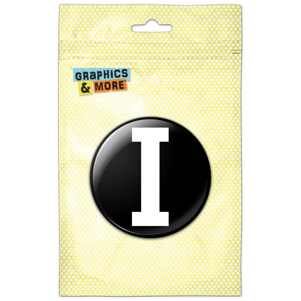 Letter I Initial Black White Refrigerator Button Magnet - Walmart.com