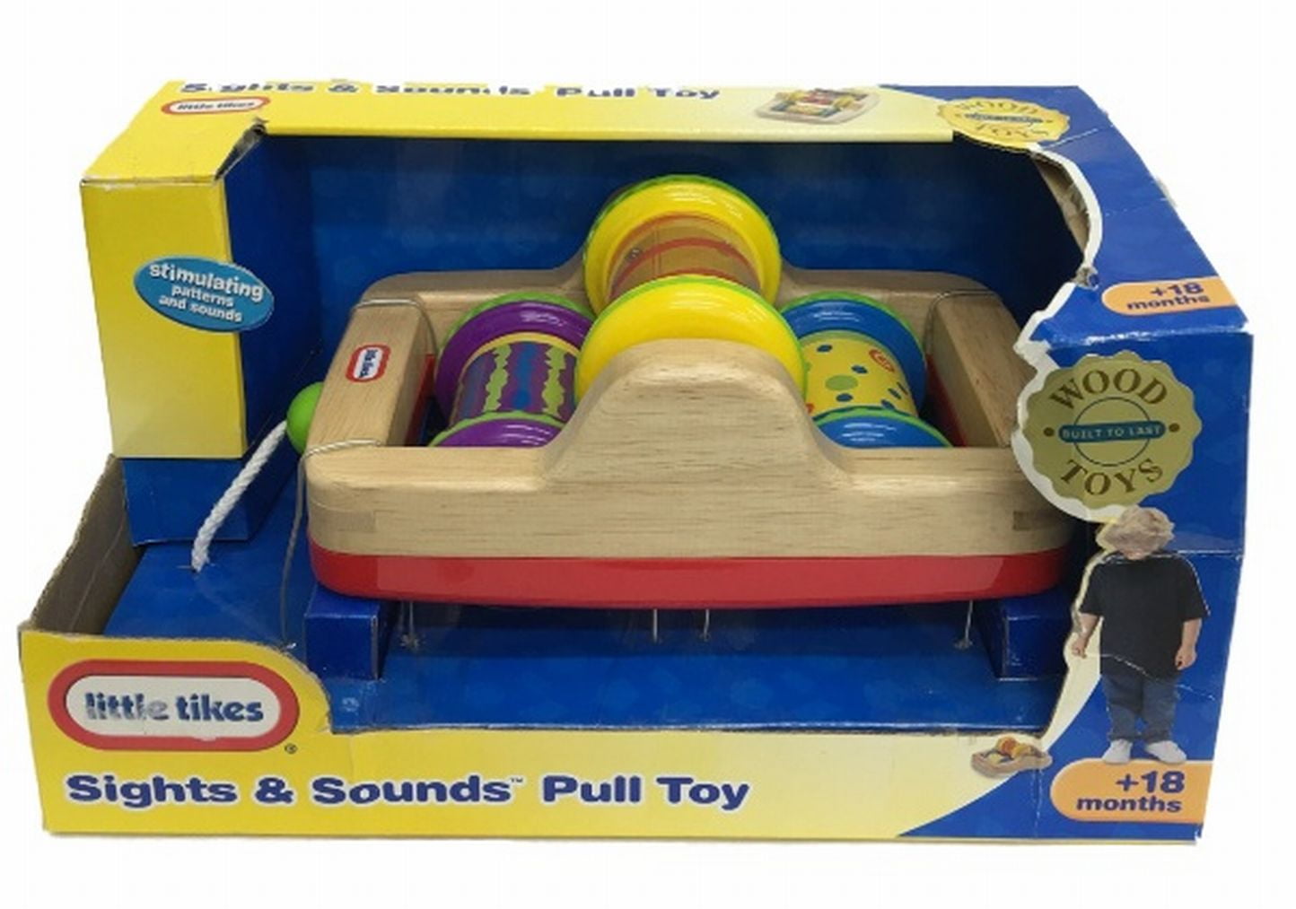 Little Tikes Sights & Sounds Wooden Pull Toy - Bright Patterns ...