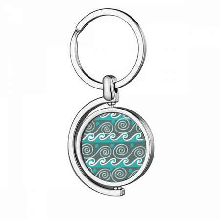 Blue Wave Mexico Totems Ancient Civilization Rotating Keychain Metal ...