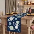 Abstract Space Table Runner Modern Chic Universes Navy Blue ...