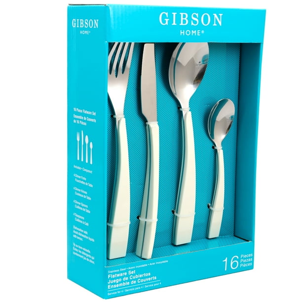 Gibson Home Deco Shine 16 Piece Flatware Set in White - Walmart.com
