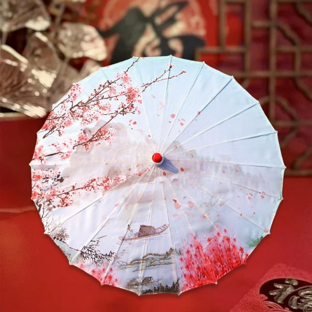 Handmade Oriental Style Oil Paper Parasol for Costumes Village Scenery ...