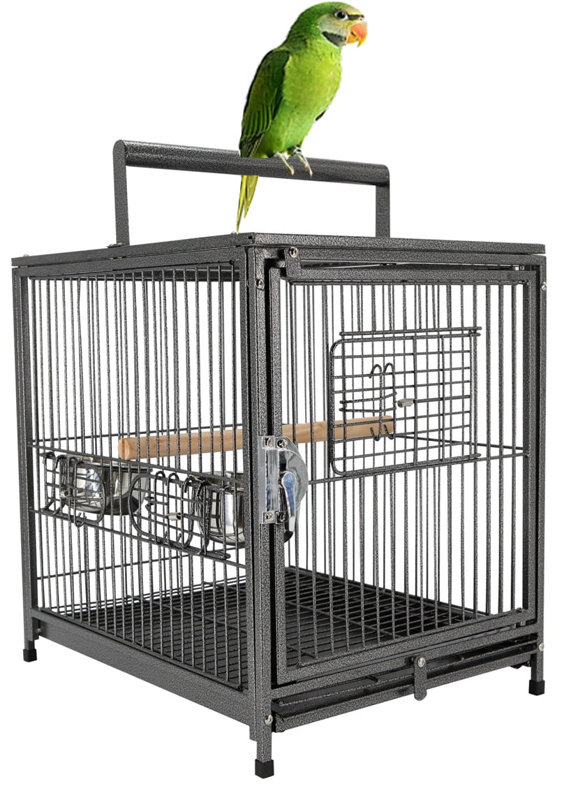 22-Inch Portable Heavy Duty Travel Veterinary Parrot Bird Carrier Play ...