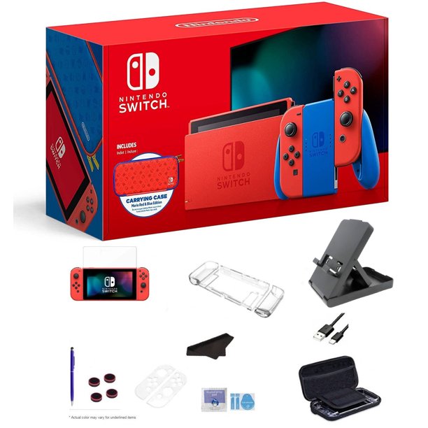 Nintendo Switch Console, Mario_Red_Blue_Edition, Red Joy-Con, WiFi ...