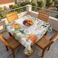 Autumn Thanksgiving Orange Pumpkin Green Leaves Table Cloth 60x60in ...