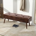 Furniliving Upholstered Bench Long Entryway Bench Bedroom Ottoman ,Dark ...